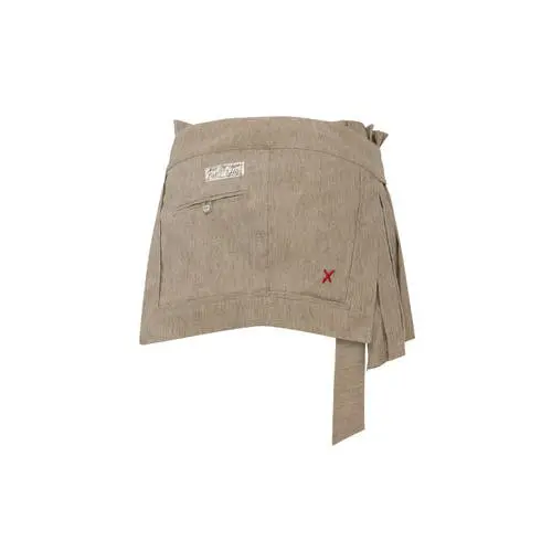 PCFG Linen Blend Super Mini Skirt - Beige Moon Rock