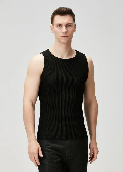 PCFG Ribbed Knit Sleeveless Tank Top