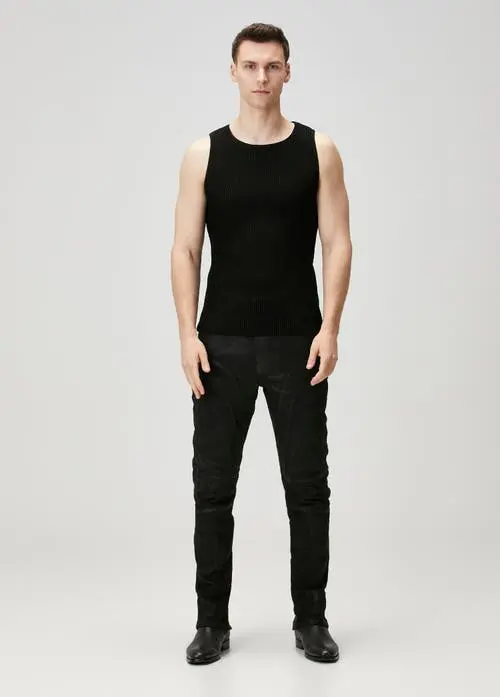 PCFG Ribbed Knit Sleeveless Tank Top