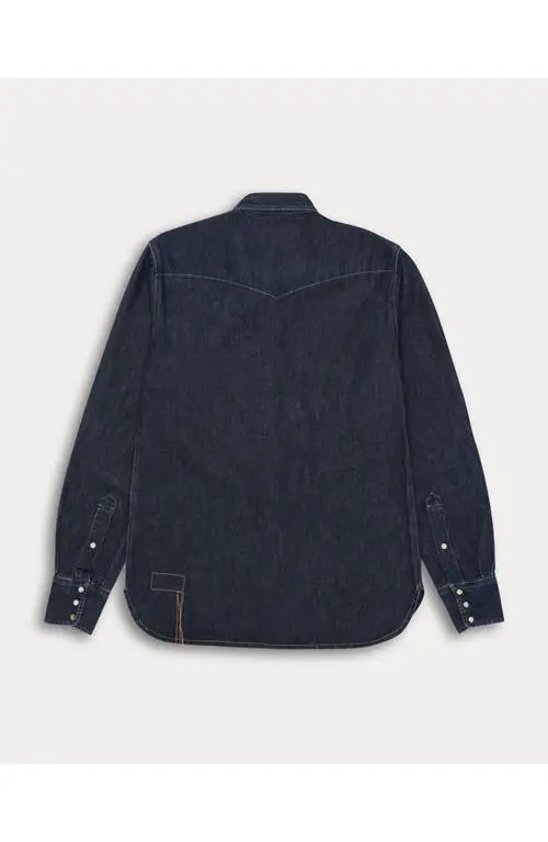 FORTELA Texj Texan Bleach Wash Denim Shirt