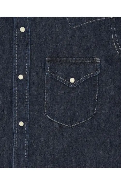 FORTELA Texj Texan Bleach Wash Denim Shirt