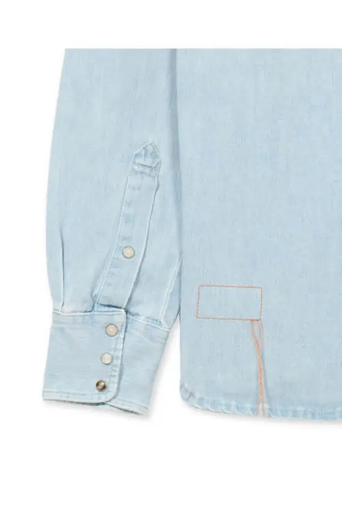 FORTELA Texj Texan Bleach Wash Denim Shirt