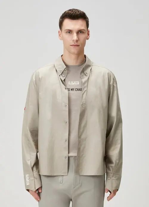 PCFG Pure Cotton Woven Shirt Fit Patch - Beige