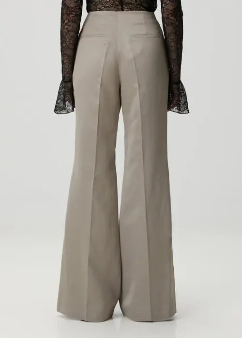 PCFG Linen Blend Shiny Woven Pants - Beige