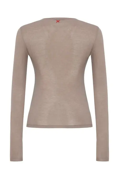 PCFG Silken Touch Sheer Long-sleeve Top