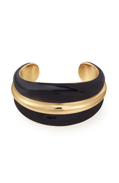 RETRO CHIC Ostuni Bangle - Black & Gold