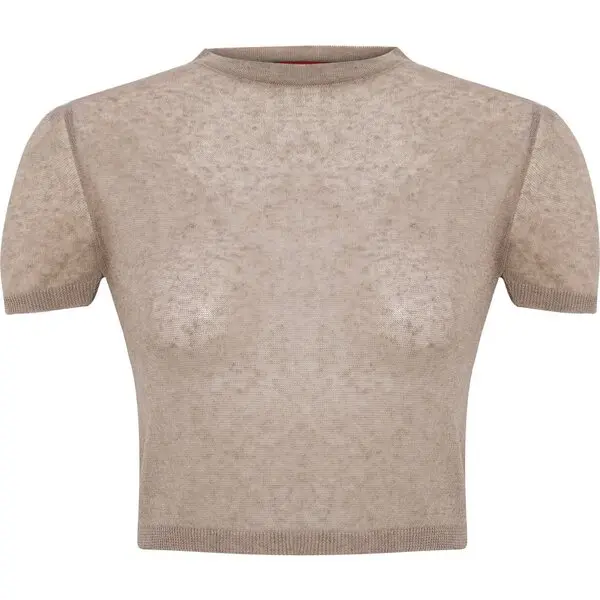 PCFG Short Sleeve Knit Top - Beige