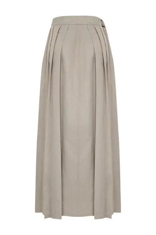 PCFG Linen Blend Shiny Woven Skirt