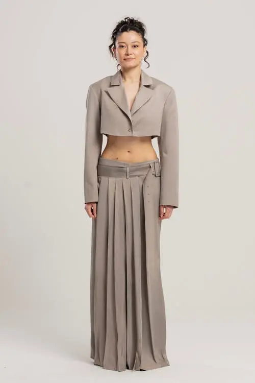 PCFG Linen Blend Shiny Woven Skirt
