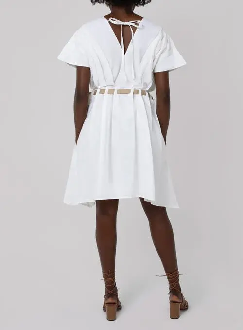 HAVELI Amma Poplin Ribbon Dress - White