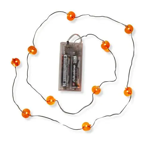TAG Pumpkin Led String Lights Indoor Halloween Decor - Orange