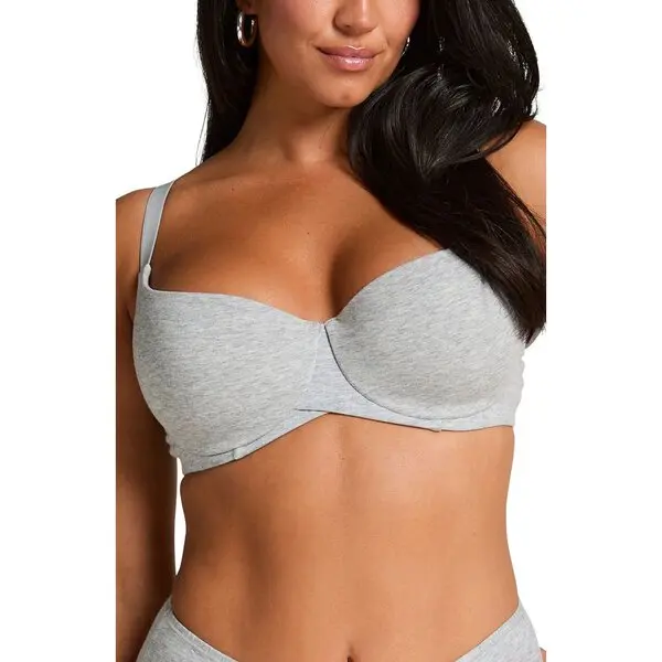 Hunkemoller Cotton Padded Underwired Bra - Grey