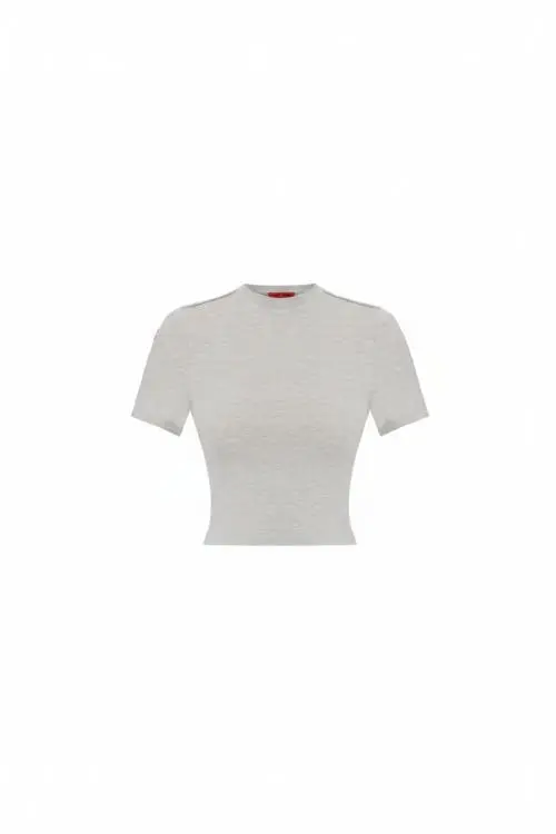 PCFG Cotton Slim Fit Cropped T-shirt - Grey