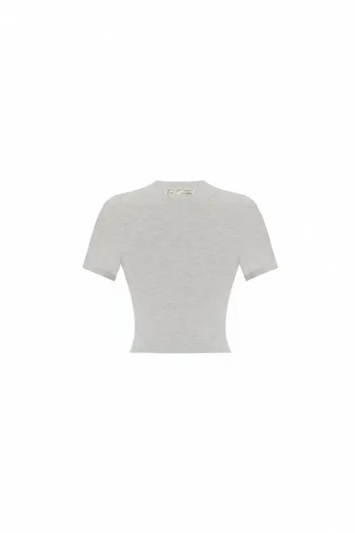 PCFG Cotton Slim Fit Cropped T-shirt - Grey