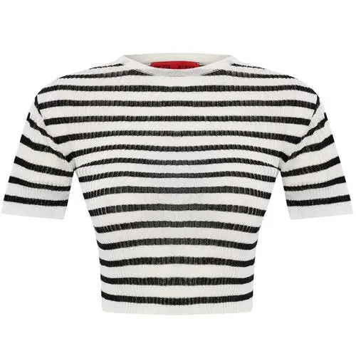PCFG Striped Short Sleeve Knit Top