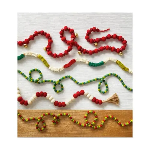 TAG Heirloom Wool Ball Garland Multi Decorative Wall Decor