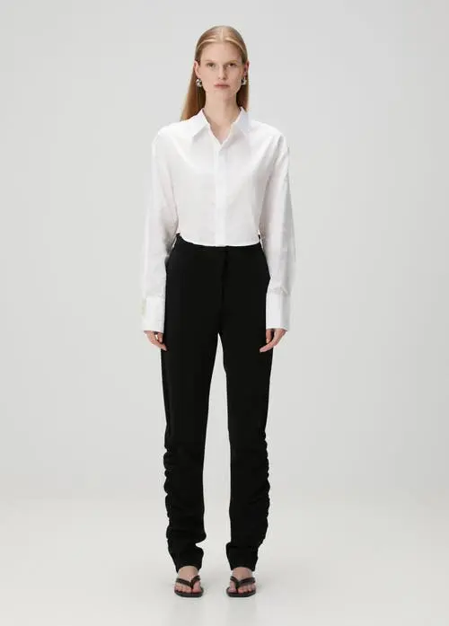 PCFG Pure Cotton Cropped Shirt With Lace-up Detail