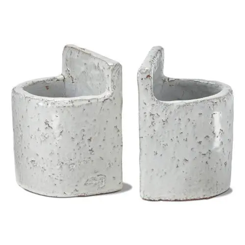 TAG Terracotta Utensil Bookend Decorative Home Accent - White