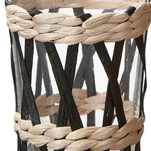 TAG Island Collection Clear Glass Tumbler With Cattail Straw