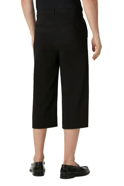 PCFG Cotton Woven Pleated Cropped Trousers