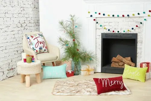 CAROL & FRANK Christmas String Lights Pompom Decorative Hanging Garland 48