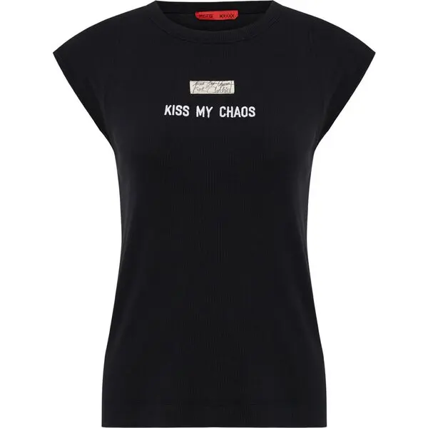 PCFG Rib Tank Top With Patch - Black