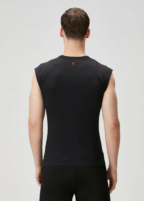 PCFG Rib Tank Top With Patch - Black
