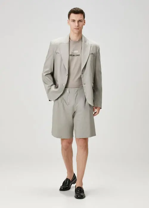PCFG Cotton Zip Detail Woven Blazer