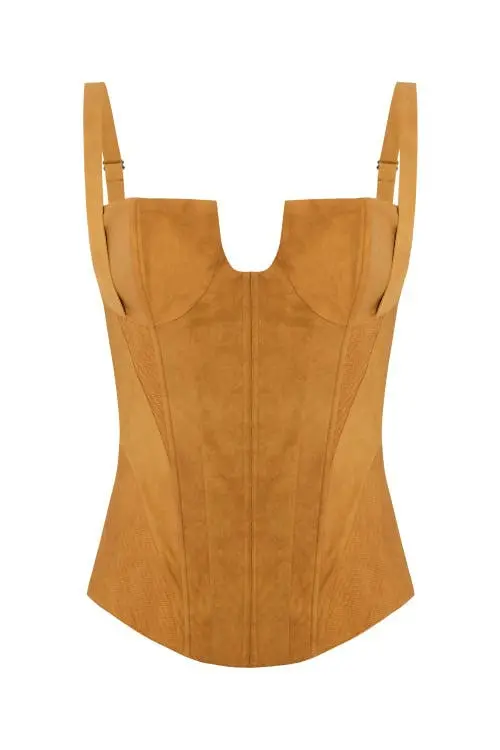 PCFG Corset Top With Back Zipper - Orange