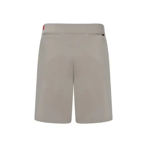 PCFG Cotton Woven Shorts With Double Front Pleats And Zip Detail