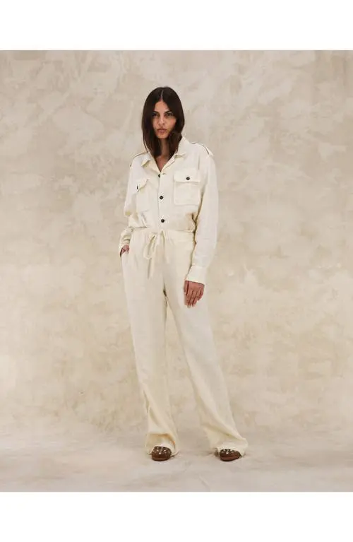 FORTELA Jaleh Drawstring Linen Trousers - Milk
