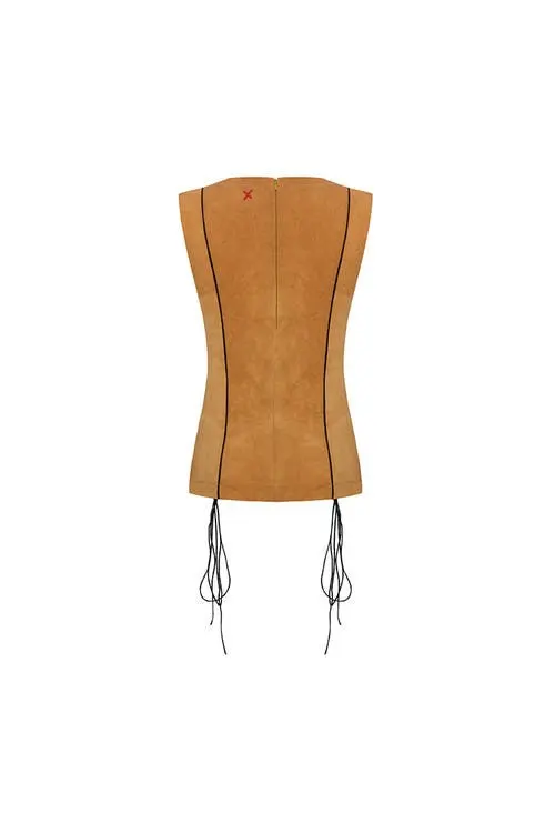 PCFG Sleeveless Top With Criss-cross Detail