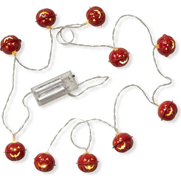 TAG Jack-o-lantern Led String Lights For Halloween Decor - Orange