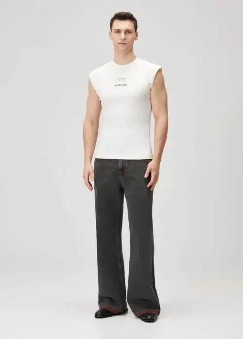 PCFG Cotton Rib Tank Top With Patch - White