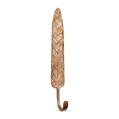TAG Chic Handcrafted Leaf Design Forged Iron Wall Hook Decor