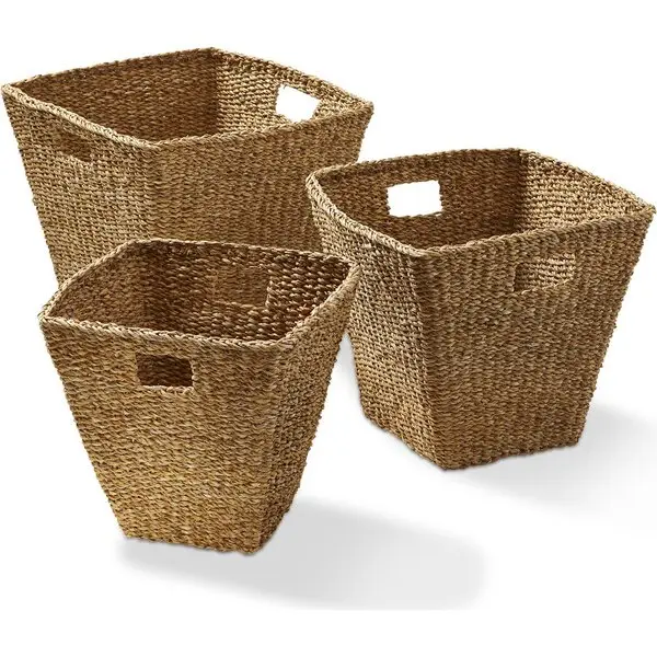 TAG Natural Seagrass Conical Decorative Storage Basket - Beige