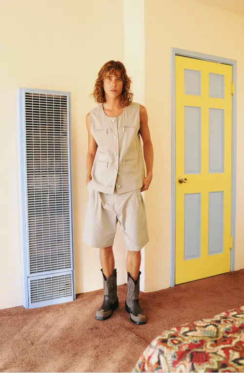 PCFG Cotton Woven Vest With Zip Detail