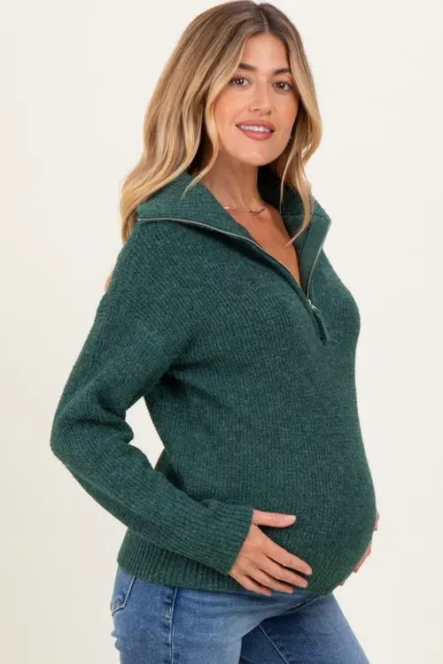 PINKBLUSH Half Zip Pullover Sweater