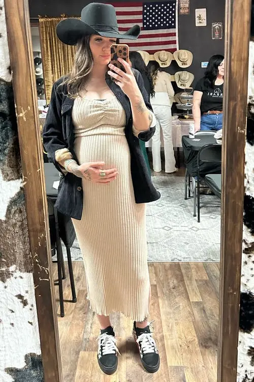 PINKBLUSH Floral Flutter Sleeve Midi Maternity Dress - Light Pink