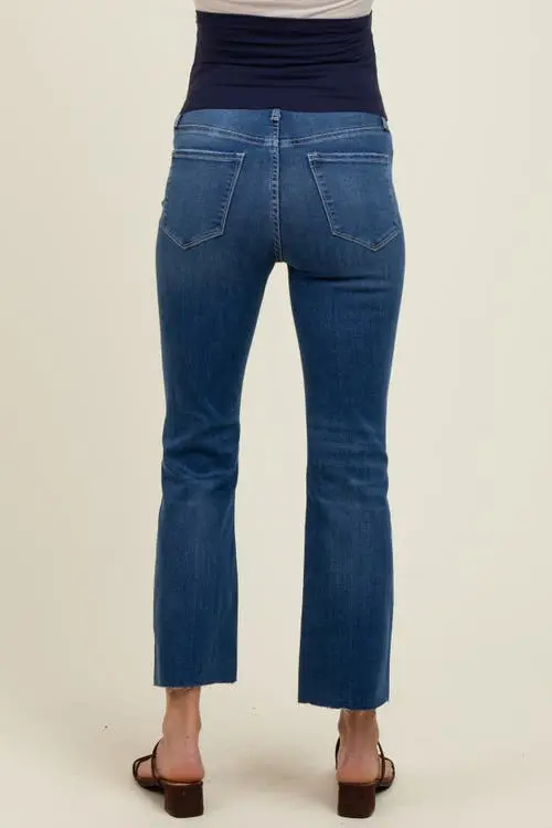 PINKBLUSH Raw Hem Kick Flare Maternity Jeans