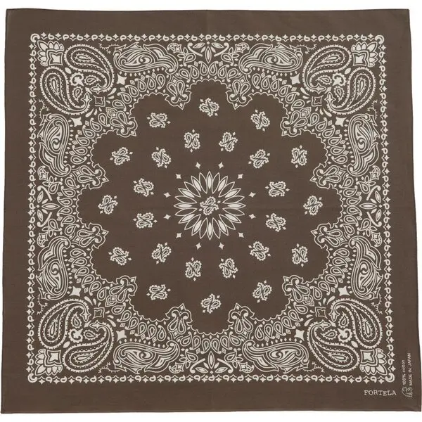 FORTELA Japanese Paisley Bandana - Brown