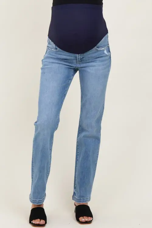 PINKBLUSH Mid-rise Maternity Jeans - Blue