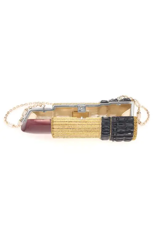 Judith Leiber Lipstick Crystal Embellished Clutch