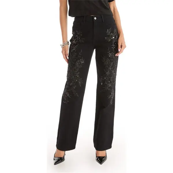 THE NOLI SHOP Floral Sequin Jeans
