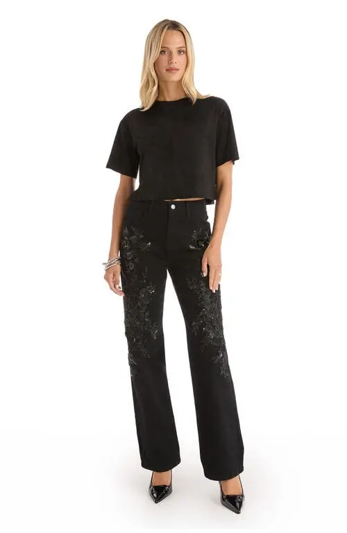 THE NOLI SHOP Floral Sequin Jeans