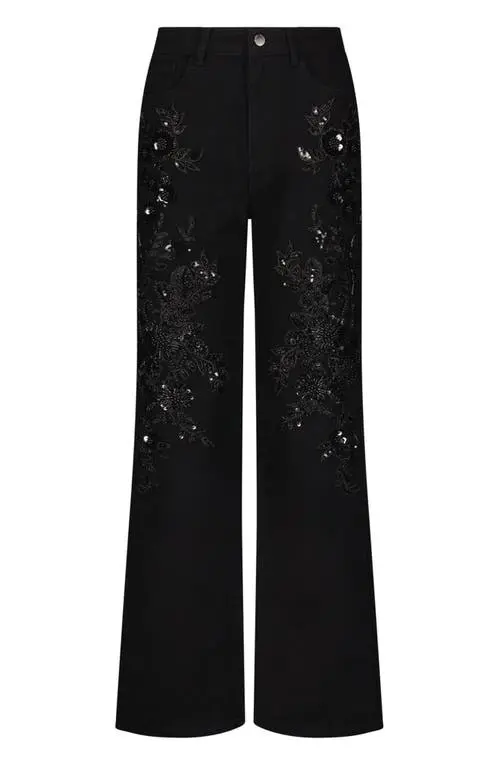 THE NOLI SHOP Floral Sequin Jeans
