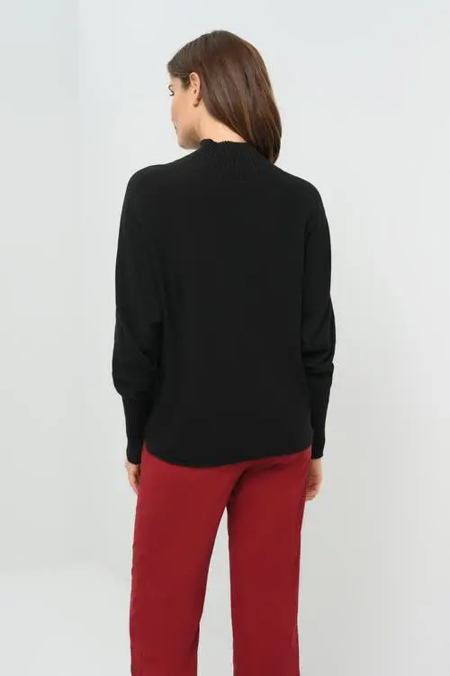 Anatomie Relaxed Fit Mockneck Sweater - Black