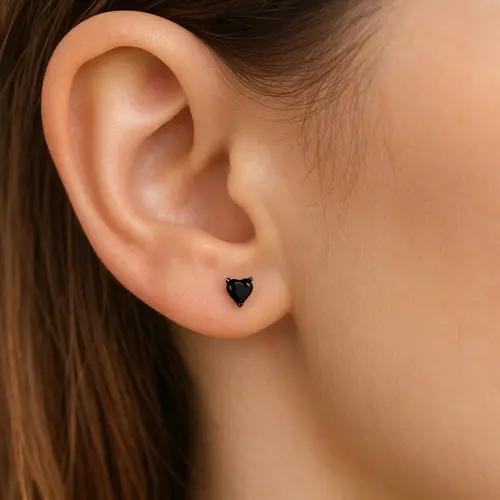 DONATELLO GIAN Set Of 3 Sterling Silver Stud Earrings - Black