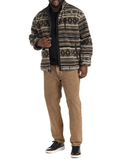 TRUE NATION BY DXL Big & Tall Abstract Printed Fleece Jacket