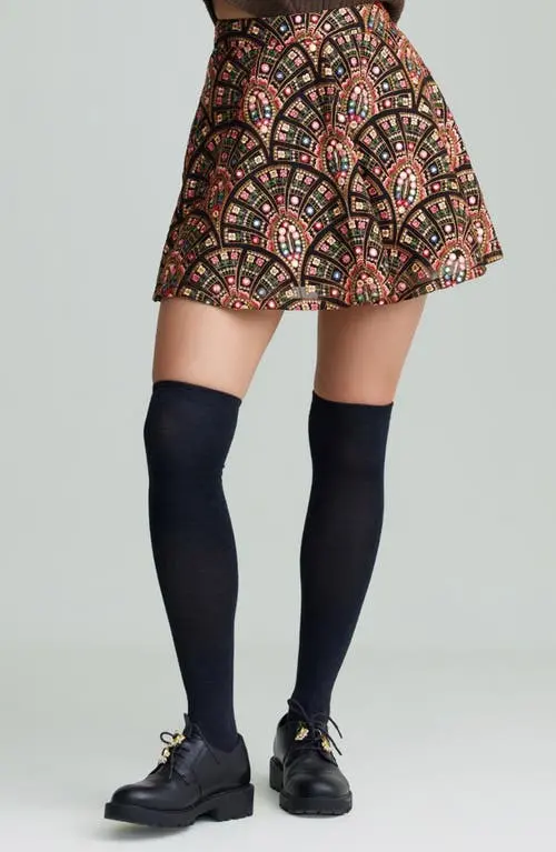 HOLICHIC Riley Embroidered Foil Mini Skirt